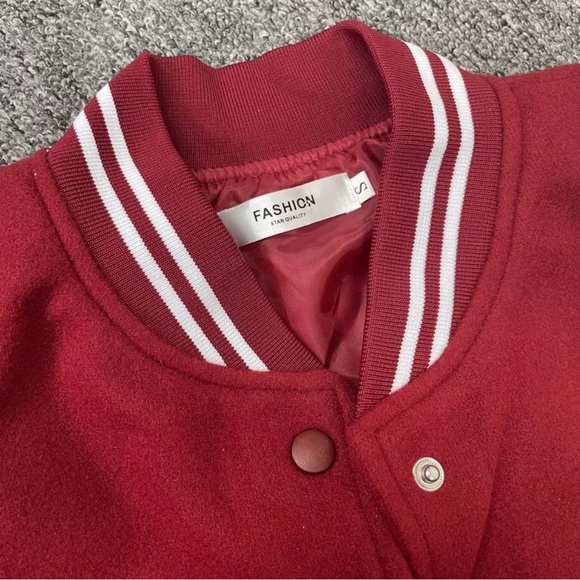 Jackets & Coats | Ruby Red Baddie Varsity Bomber Jacket | Poshmark